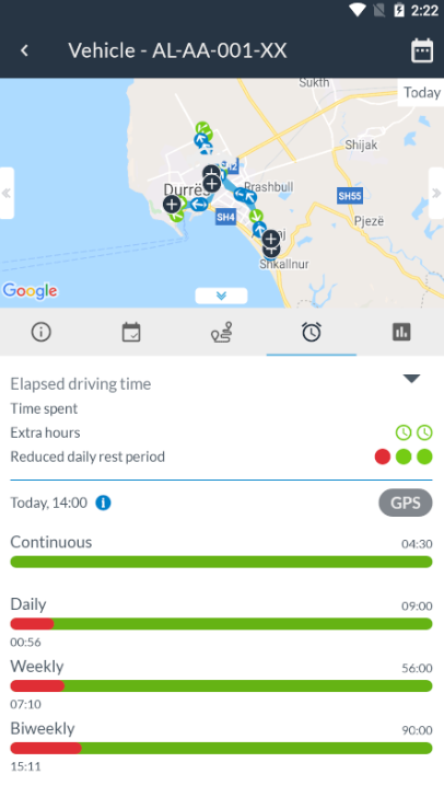 Vehicle details > Driving times – Help Center